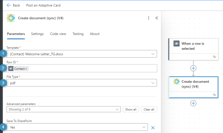 How to display a generated document using Adaptive Cards