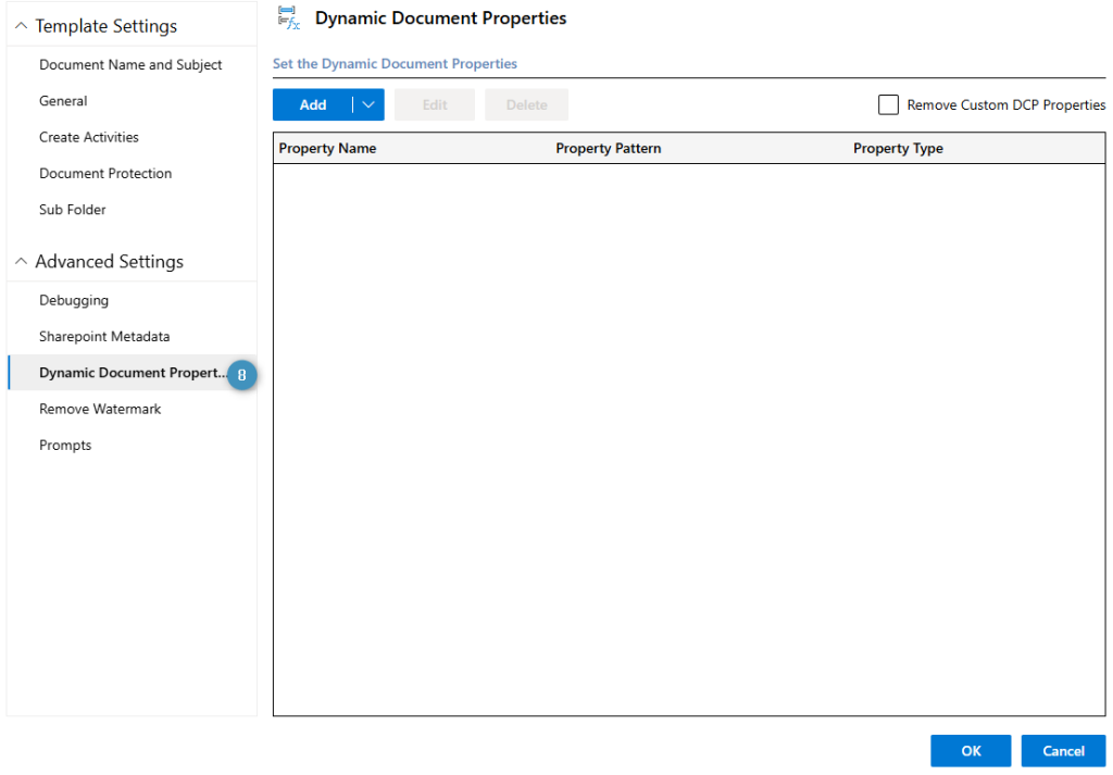 Template Settings of PowerAddons